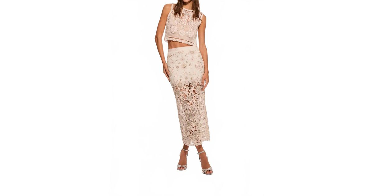 LoveShackFancy Reeves Skirt in White | Lyst