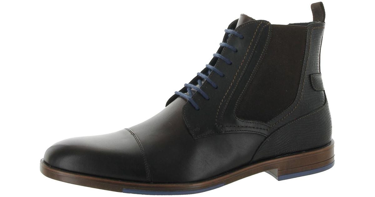 Stacy Adams Rafferty Leather Lace-Up Chelsea Boots in Black for Men | Lyst