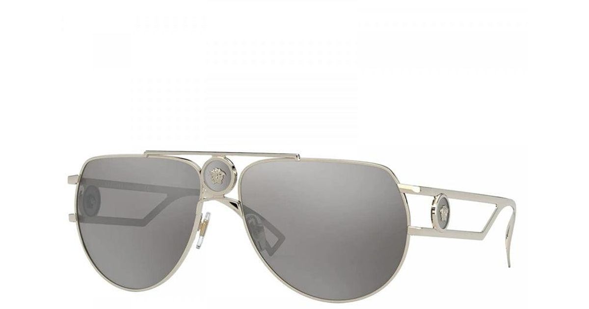 Versace Aviator Full Rim, With A Pale Frame And Light Mirror Lens in ...