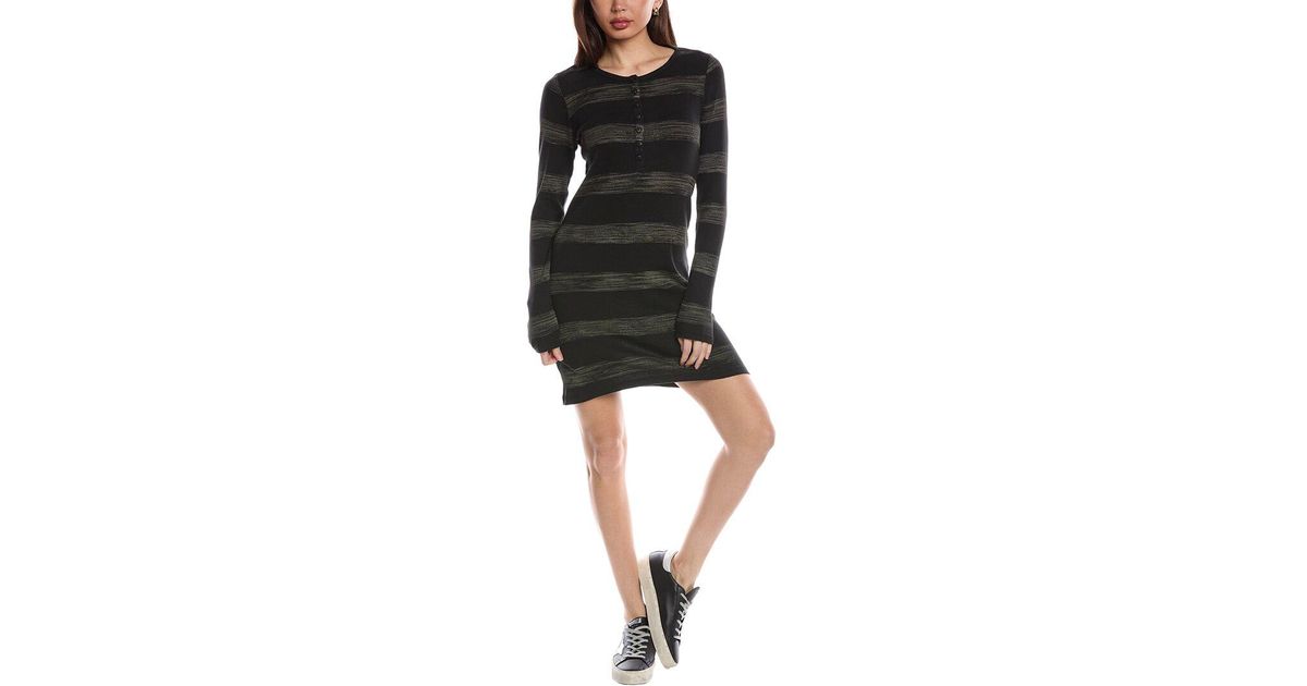 ATM 2X1 Rib Sunbleached Mini Dress in Black | Lyst