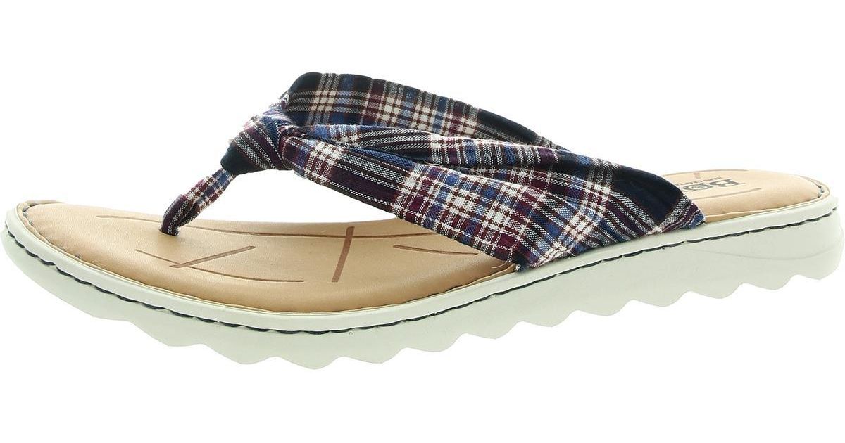 Born Tide Leather Thong Flat Sandals in Blue | Lyst