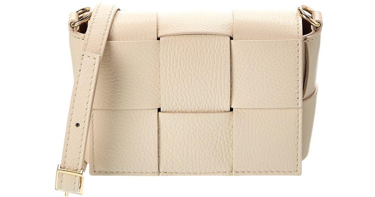 Isabella Rossetti Leah Hand-Woven Leather Crossbody in Natural | Lyst