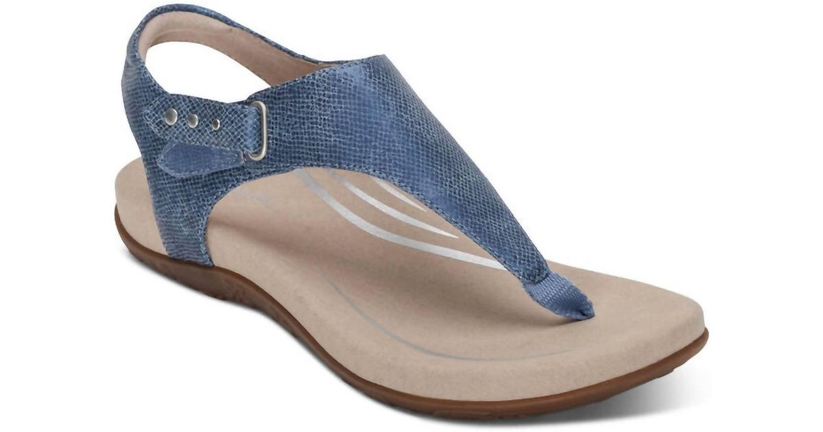 Aetrex Ellie Toe Post Walking Sandal in Blue | Lyst