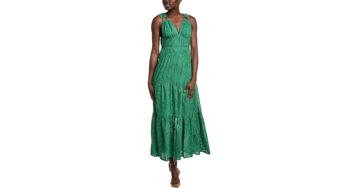 FARM Rio Monstera Corset Tie Maxi Dress in Green | Lyst