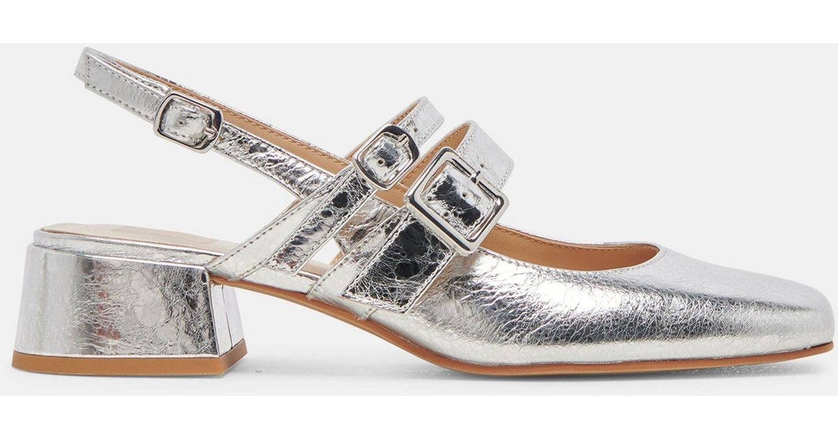 Dolce Vita Patzy Heels Distressed Leather in White | Lyst