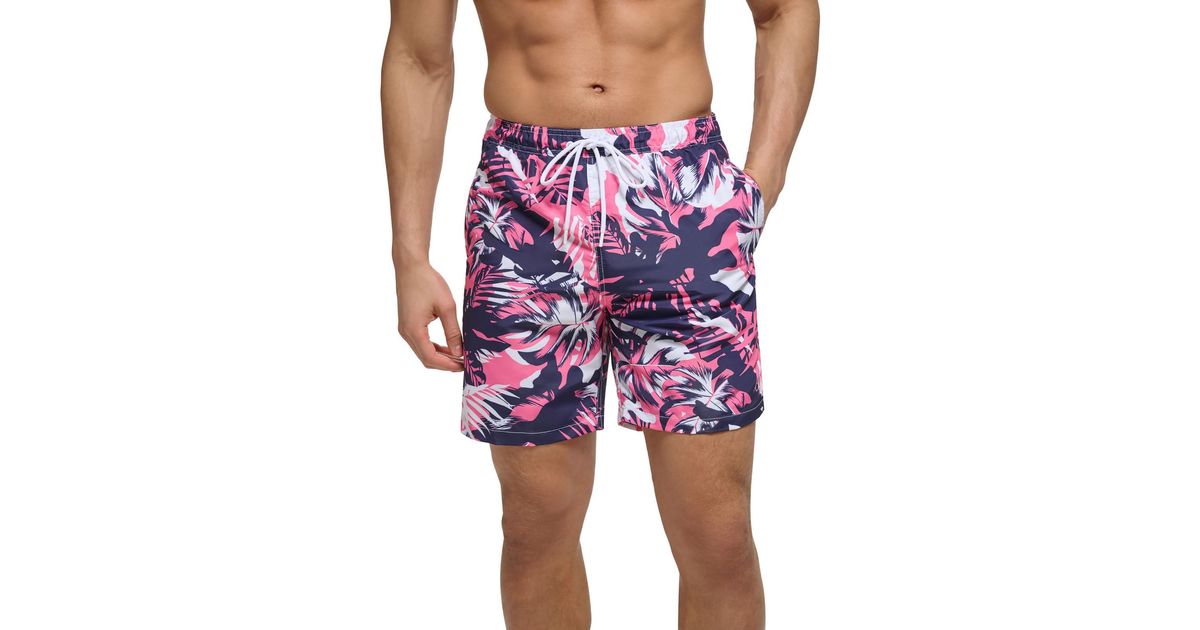 Calvin Klein Bard Short Quick Dry Swim Trunks in Blue for Men | Lyst