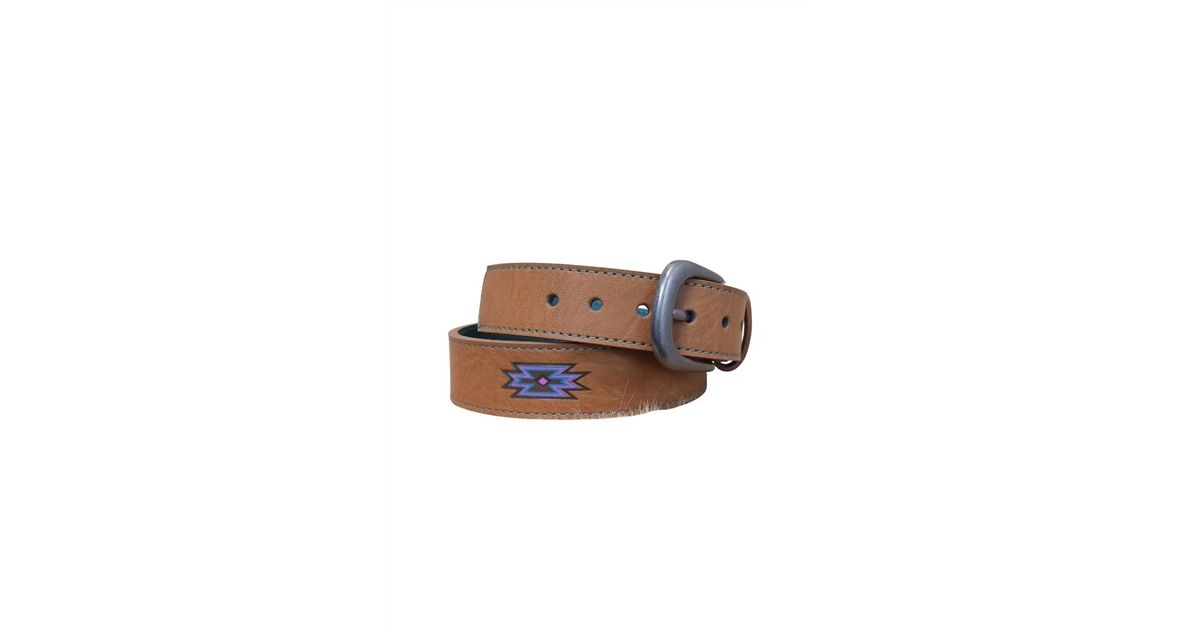 Catchfly Aztec Design Print Belt in Brown | Lyst