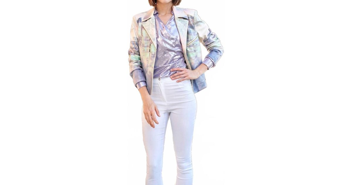 Insight Lorelei Liquid Desert Dream Metallic Faux Leather Jacket in ...
