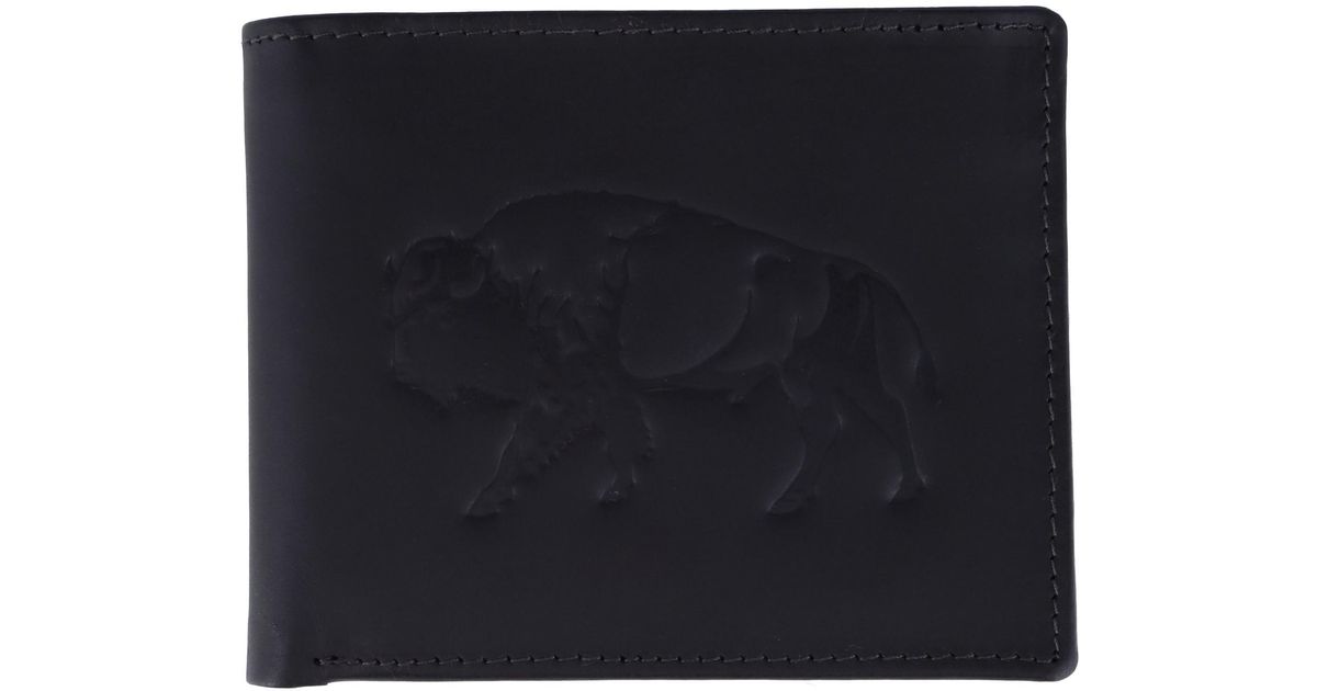 Karla Hanson Buffalo Embossed Leather Bifold Wallet in Black for Men | Lyst
