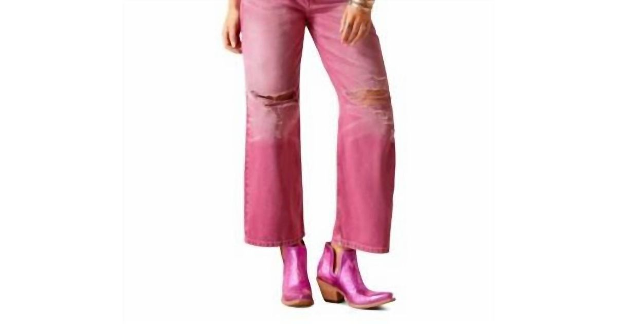 Ariat Ultra High-Rise Wide-Leg Jeans in Pink | Lyst