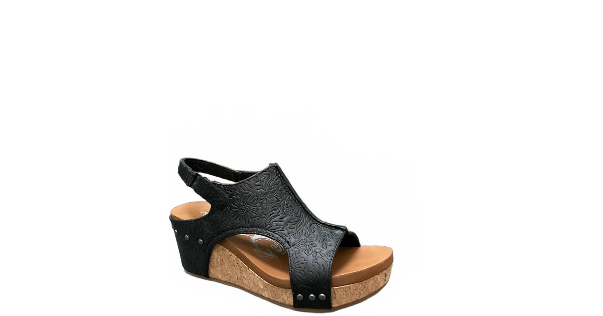 Very G Liberty Tooled Wedge Sandal in Black | Lyst