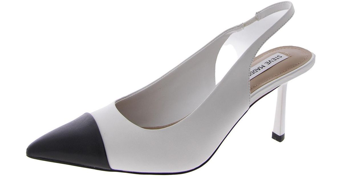 Steve Madden Kling Leather Pointed Toe Slingback Heels in Gray | Lyst
