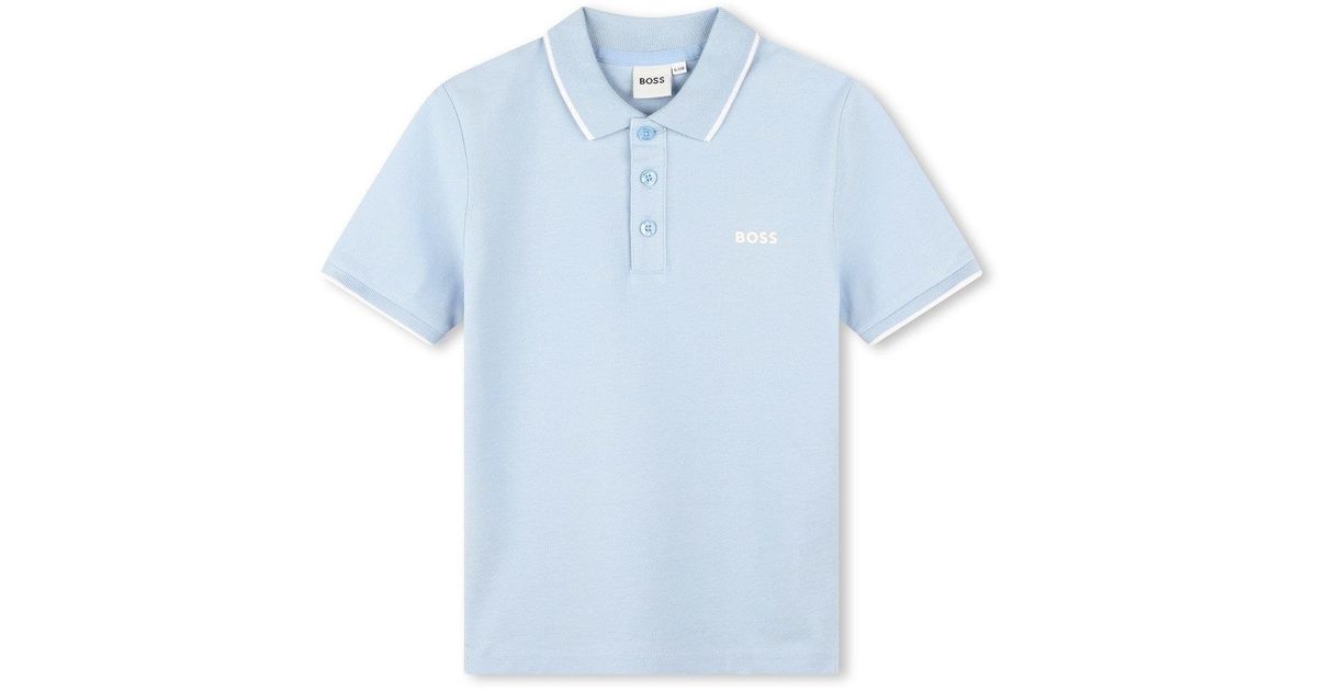 BOSS Light Logo Polo in Blue for Men | Lyst