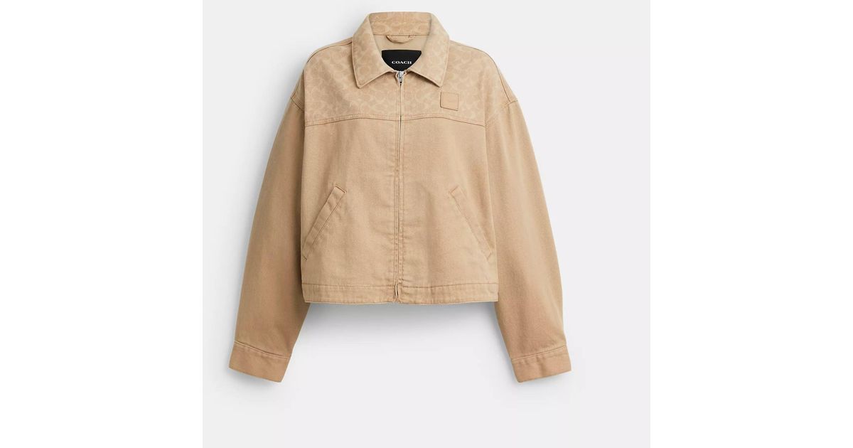 COACH Signature Denim Utility Jacket in Natural | Lyst