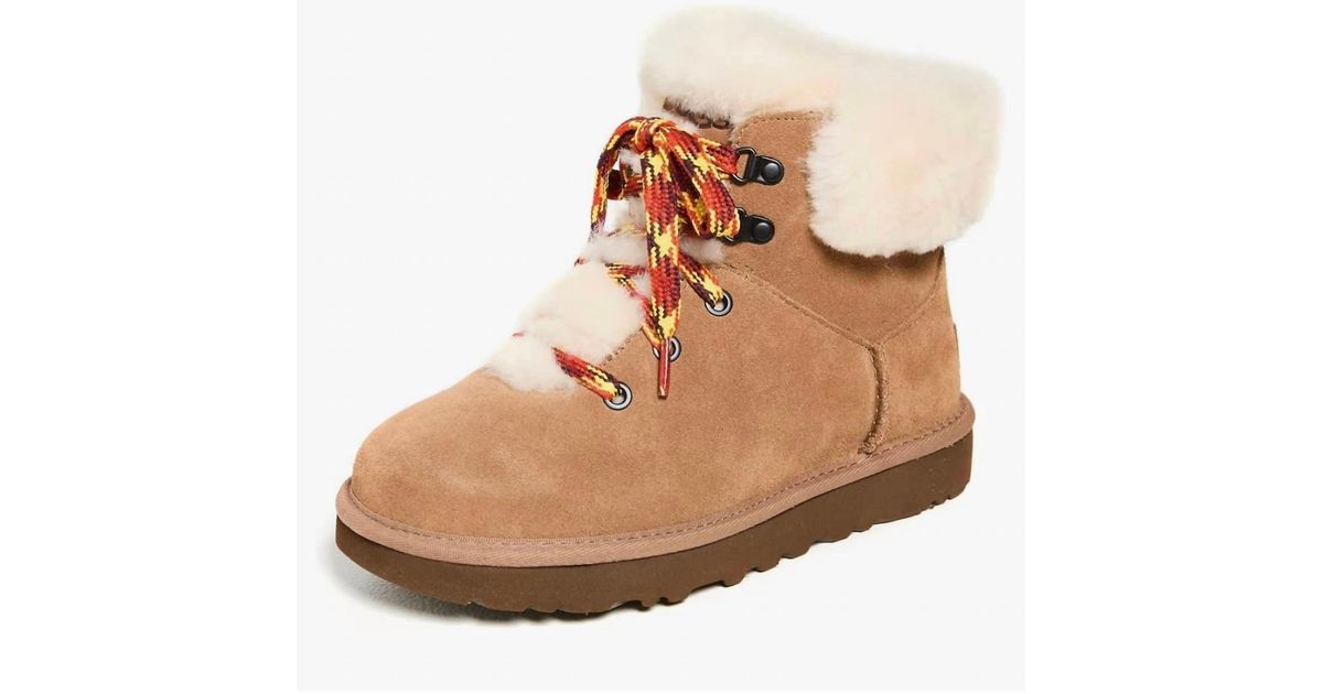 UGG Classic Mini Alpine Lace Boot in Brown | Lyst