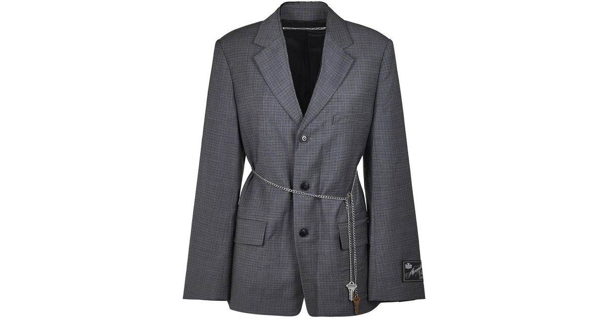 Alexander Wang Tailored Blazer With Chain Belt And Check Pattern in ...