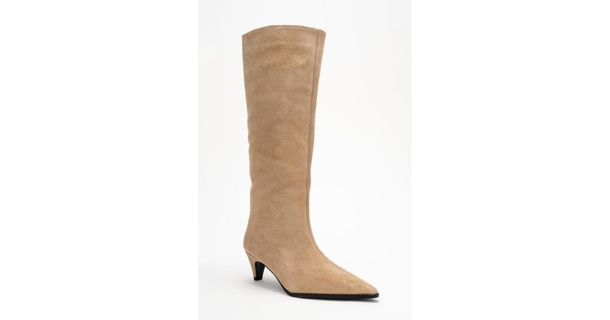 Forever & Always Shoes Siora Leather Knee High Boot in Brown | Lyst