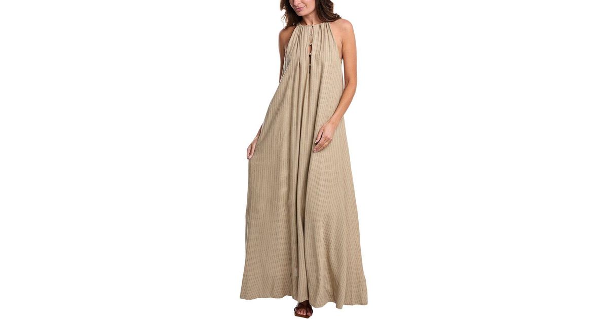 WeWoreWhat Flowy A-Line Linen-Blend Maxi Dress in Natural | Lyst