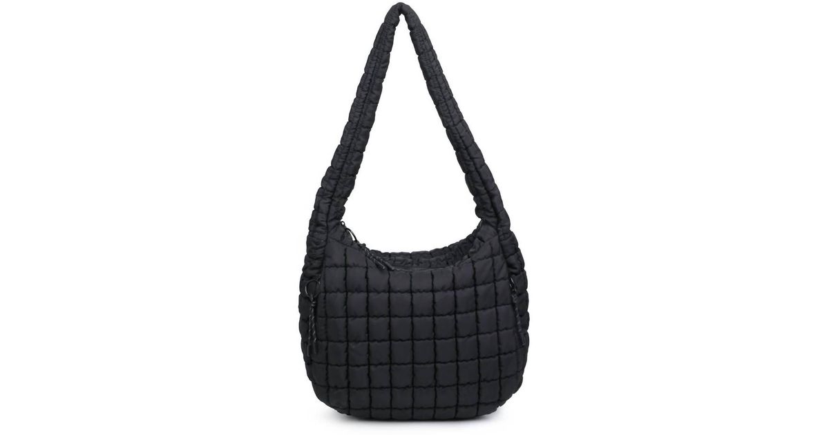 Sol And Selene Revive Quilted Hobo Bag in Black | Lyst