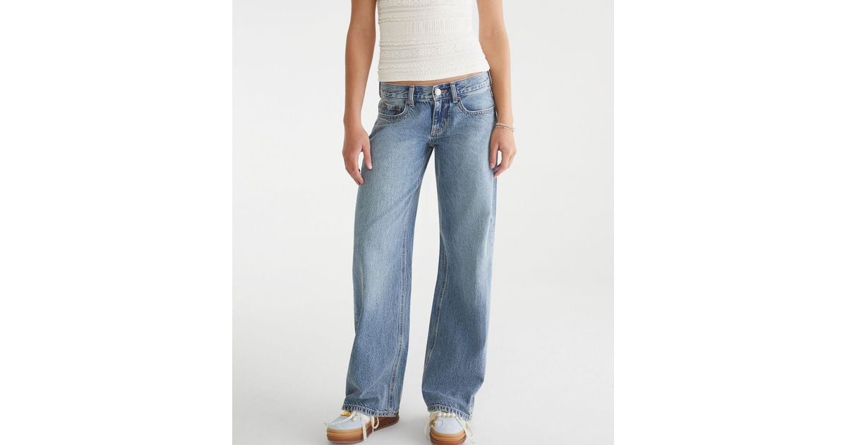 Aéropostale Super Low-Rise Baggy Wide Leg Jean in Blue | Lyst