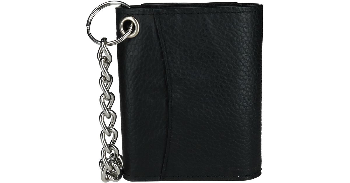 CTM Pebble Grain Leather Rfid Trifold Chain Wallet in Black for Men | Lyst
