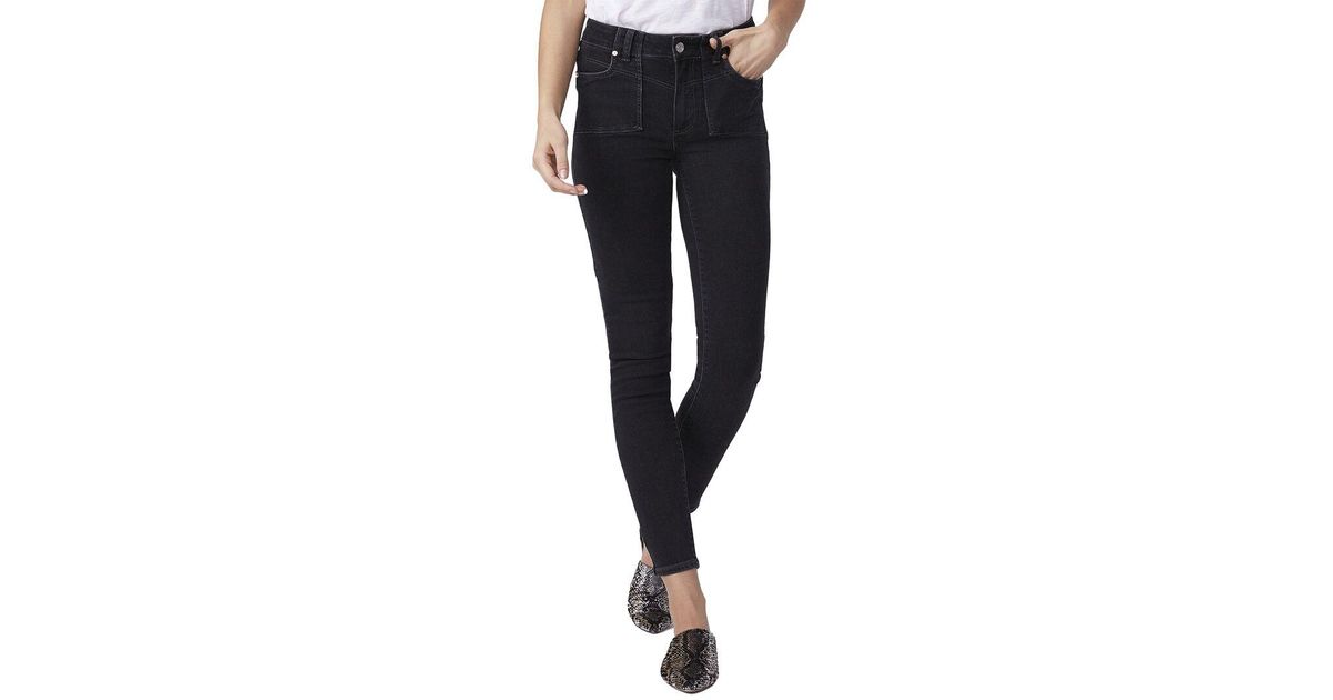 PAIGE Hoxton High Rise Ultra Skinny Ankle Jean in Black | Lyst