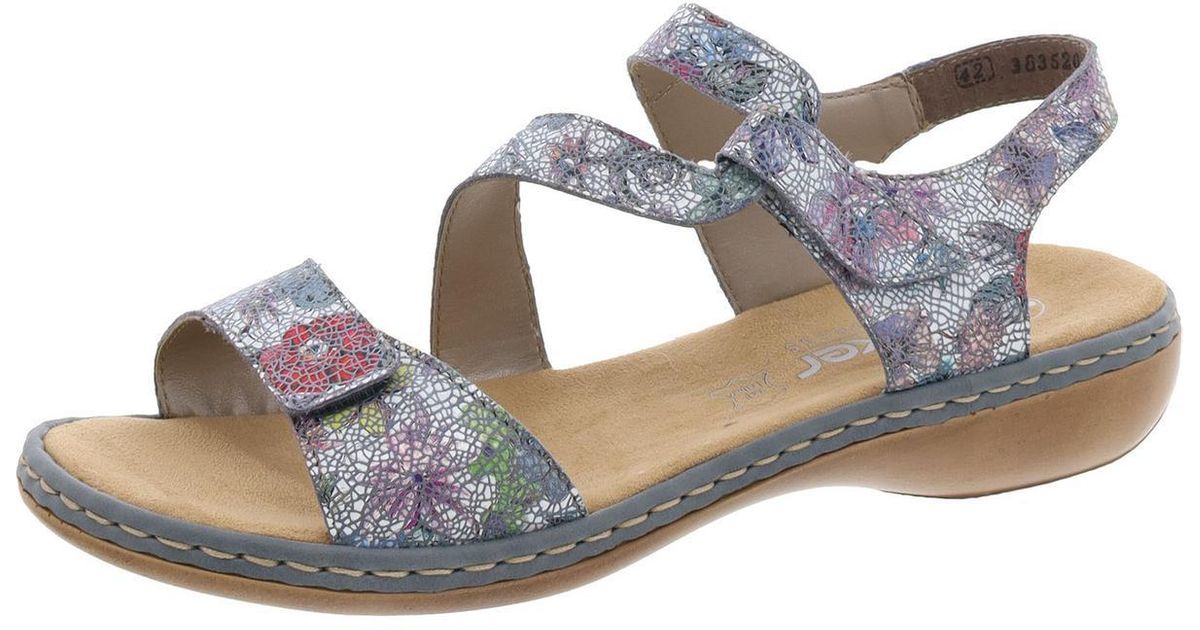 Rieker Regina Slip On Buckle Slingback Sandals in Blue | Lyst