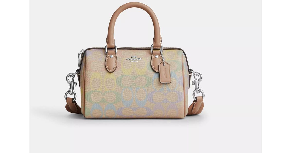 COACH Mini Rowan Crossbody Bag in Natural | Lyst