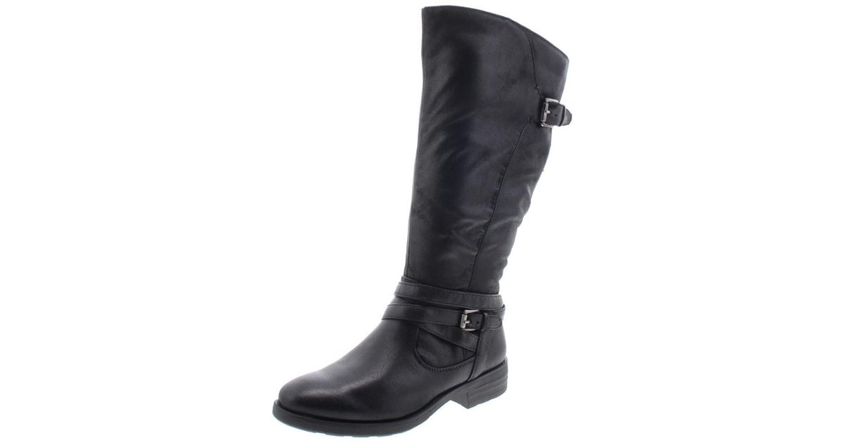 BareTraps Alysha Faux Leather Tall Riding Boots in Black | Lyst