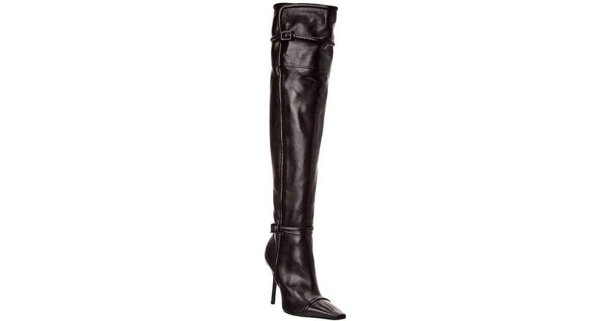 Roger Vivier Leather Knee-High Boot in Black | Lyst