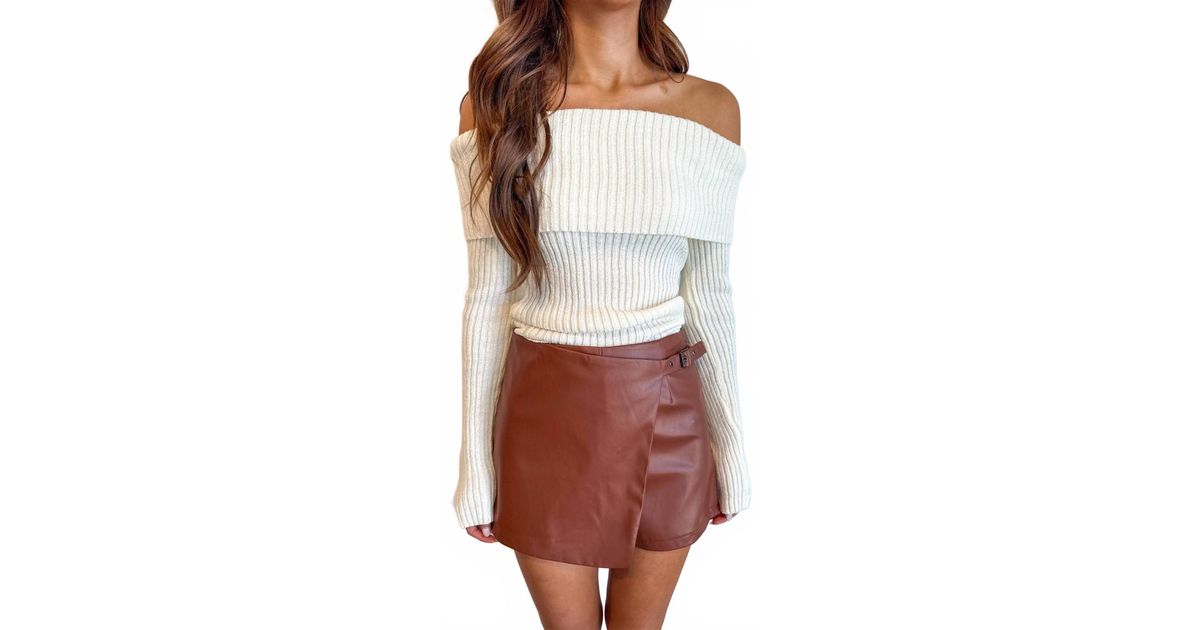 Idem Ditto Side Swipe Skort in Brown | Lyst