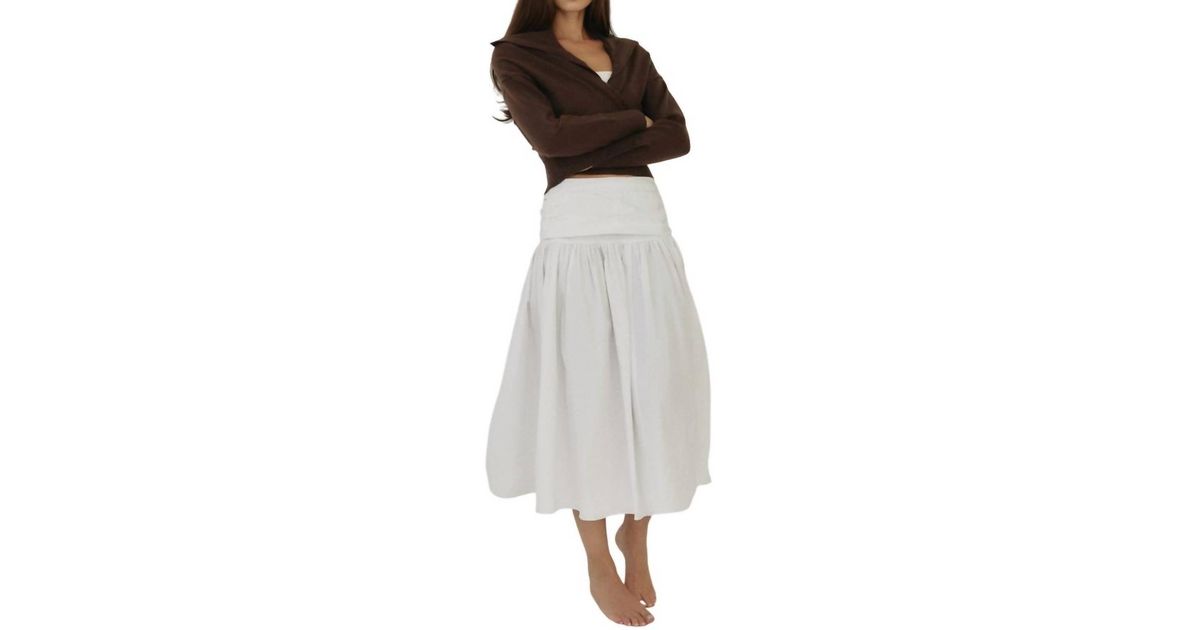 ALL ROW Mariana Midi Skirt in White | Lyst