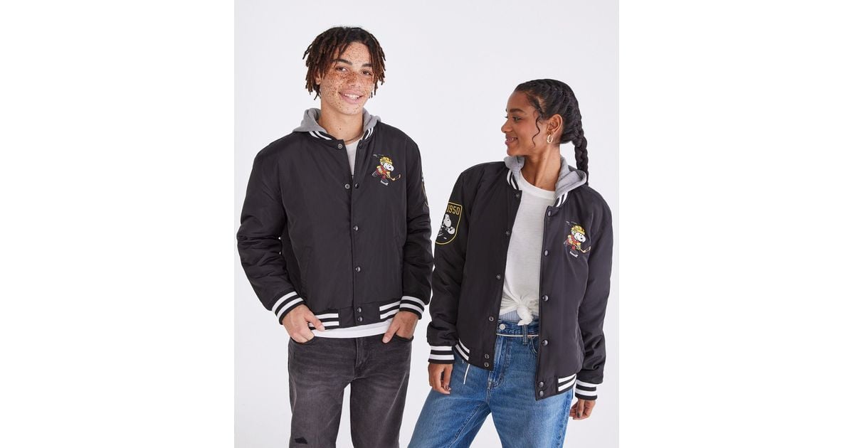 Aéropostale Peanuts Aéropostale Snoopy'S Hockey Club Bomber Jacket in ...