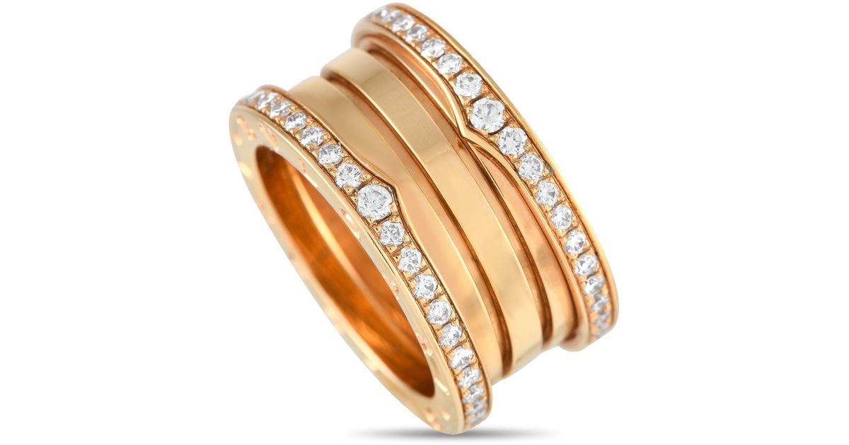 BVLGARI B. Zero1 18K Rose Diamond Ring Bv01-122324 in Metallic | Lyst