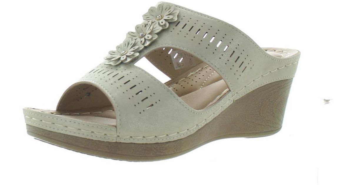 Good Choice Lisette Open Back Wedge Sandals in Green | Lyst