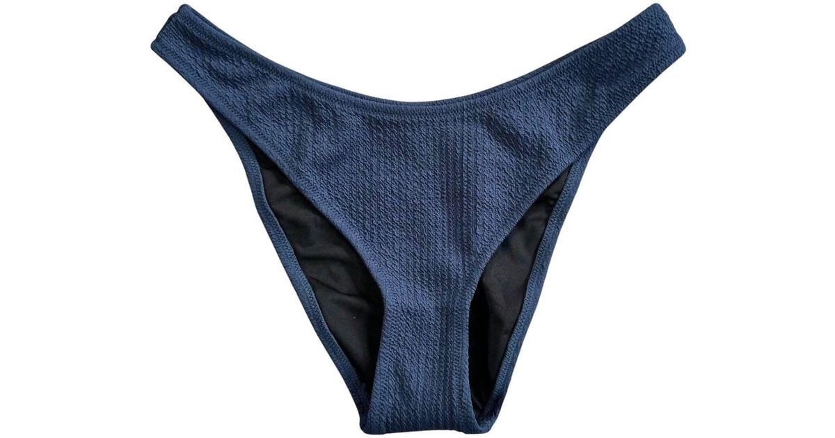 J.Crew Curved Waist Texture Bikini Bottom in Blue | Lyst