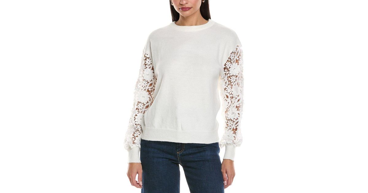 ANNA KAY Cleo Cashmere-Blend Sweater in White | Lyst
