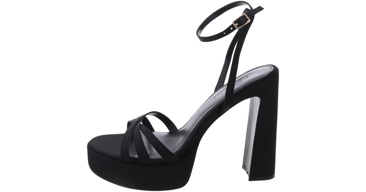 Steve Madden Fleet Strappy Satin Platform Heels in Black | Lyst