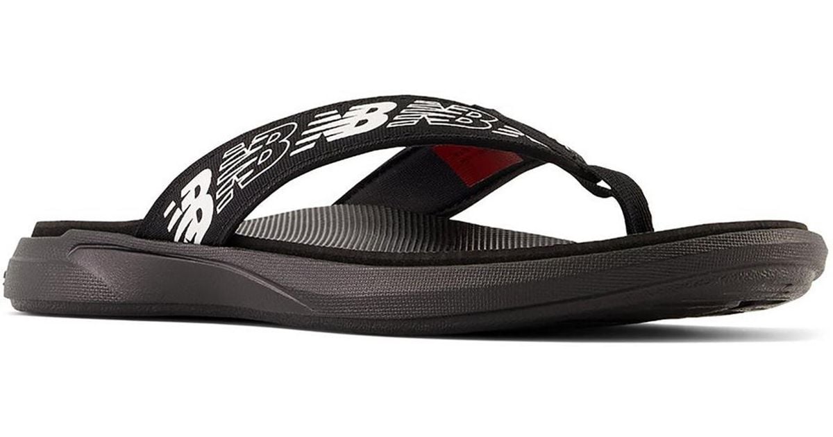New Balance 340 Thong Slip On Flip-flops in Black | Lyst