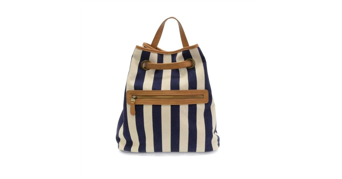 Joy Susan Awning Stripe Canvas Backpack in Blue | Lyst
