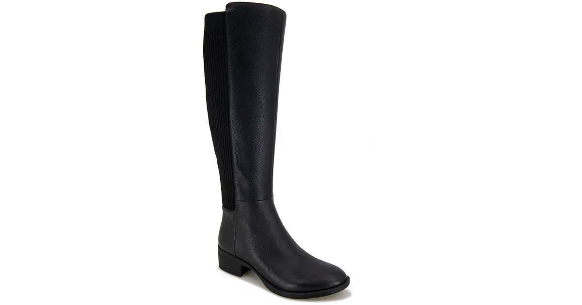 Kenneth Cole Levon Boot Wc Leather Wide Calf Knee-High Boots in Black ...