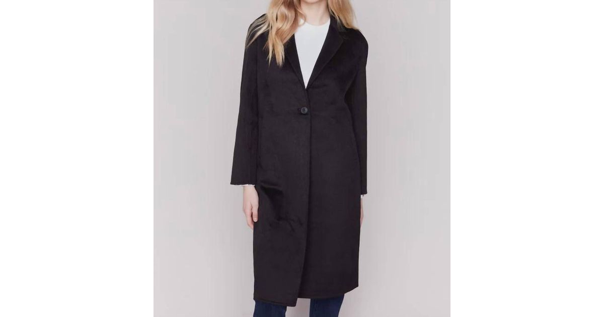 Charlie b Double Face Long Coat in Blue | Lyst