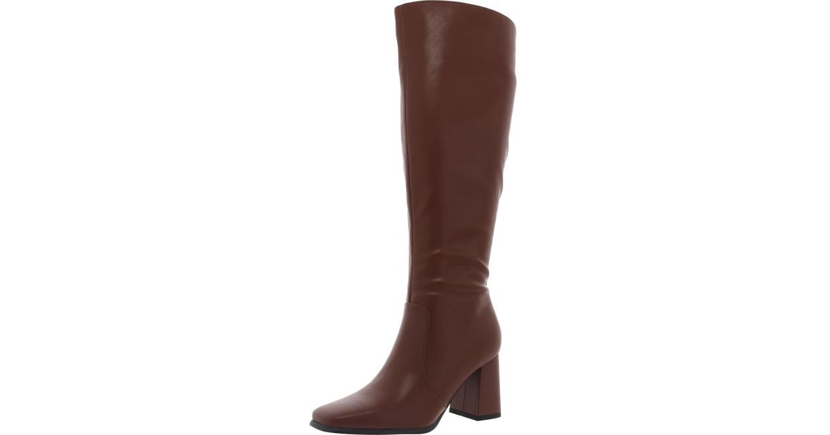 Madden Girl Mtb2323 Block Heel Manmade Knee-High Boots in Brown | Lyst