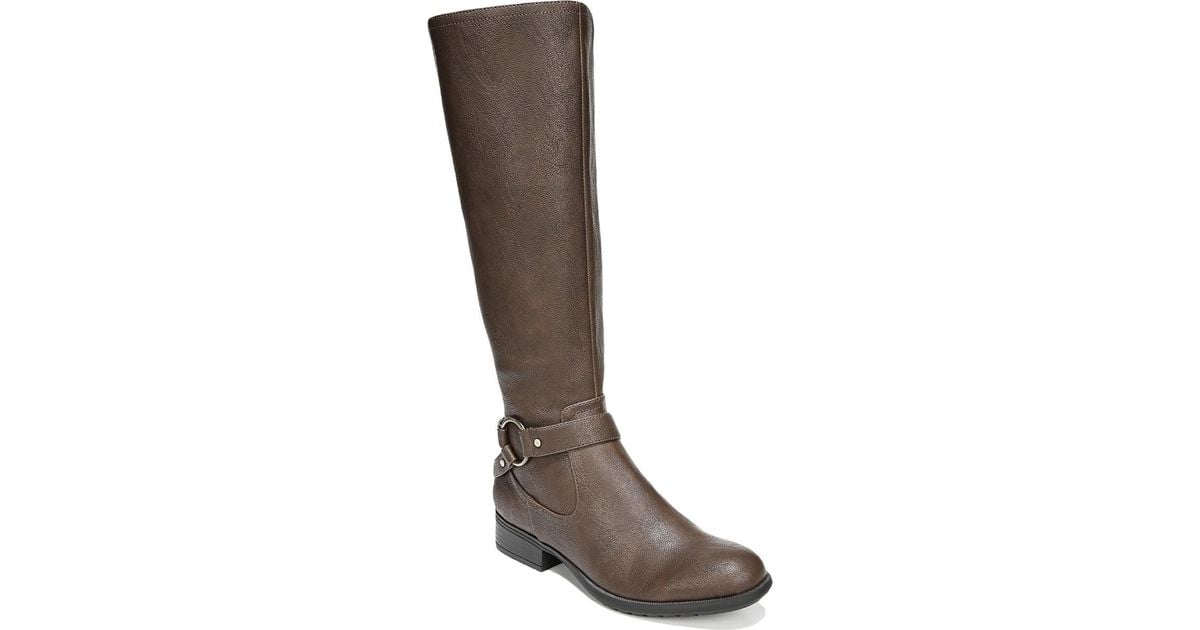 LifeStride X-Felicity Wide Calf Faux Leather Knee-High Boots in Brown ...
