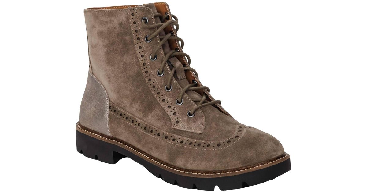 Aetrex Margot Suede Lace-Up Boot in Brown | Lyst