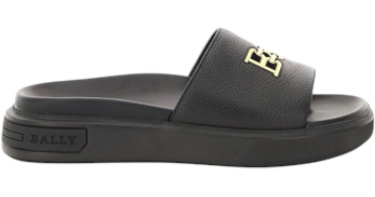 Bally Jaxons 6300152 Bovine Grained Leather Sandals in Black for Men | Lyst
