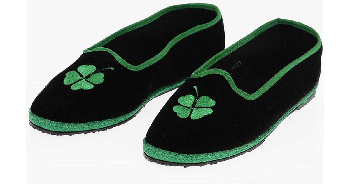 GIL CASAS Velvet Furlane With Contrasting Edge And Four-Leaf Clover Em ...