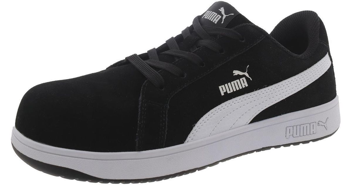 PUMA Iconic Low Suede Toe Cap Work & Safety Shoes in Black | Lyst