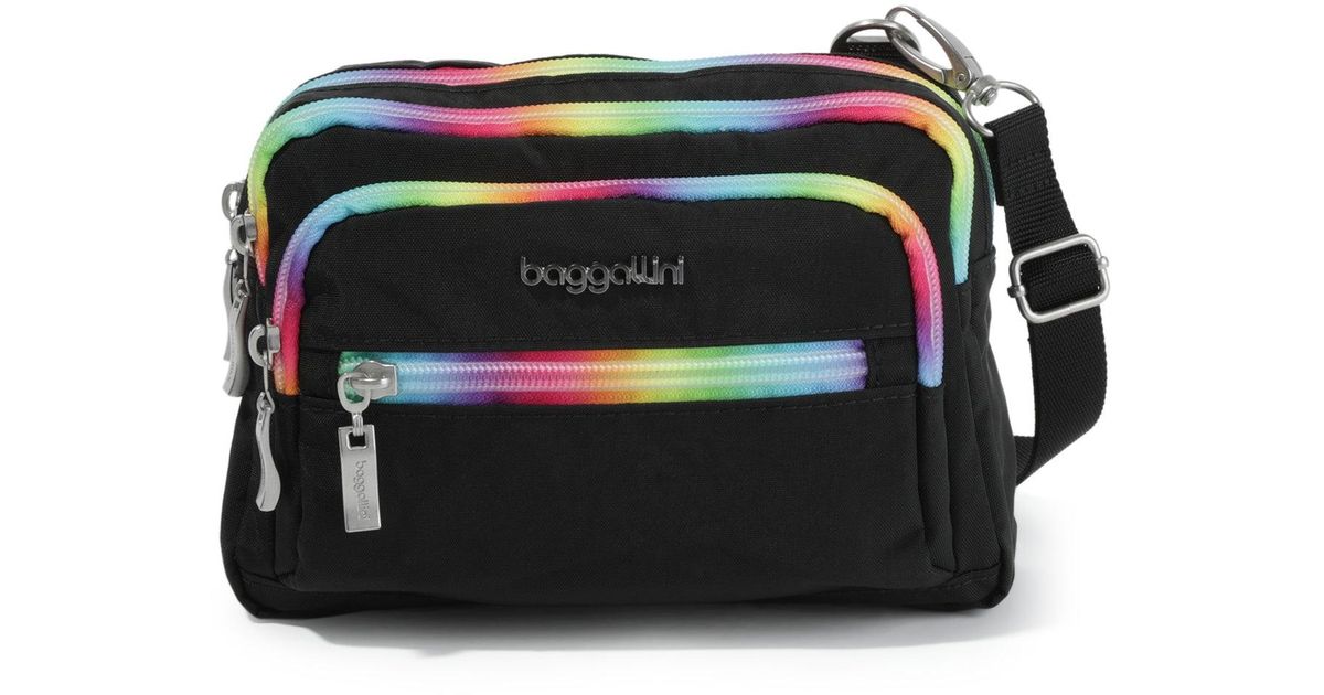 Baggallini Triple Zip Bagg Small Crossbody Bag in Black | Lyst