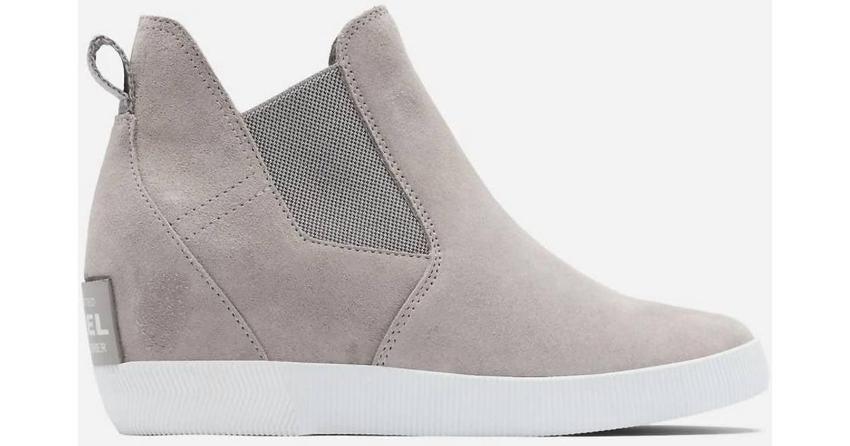 Sorel Out N About Slip On Wedge Boot in Gray | Lyst